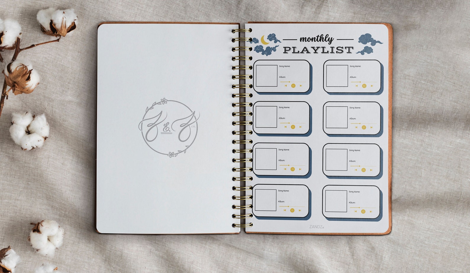 Monthly Music Playlist Journal – Printable Planner Layout (digital ...