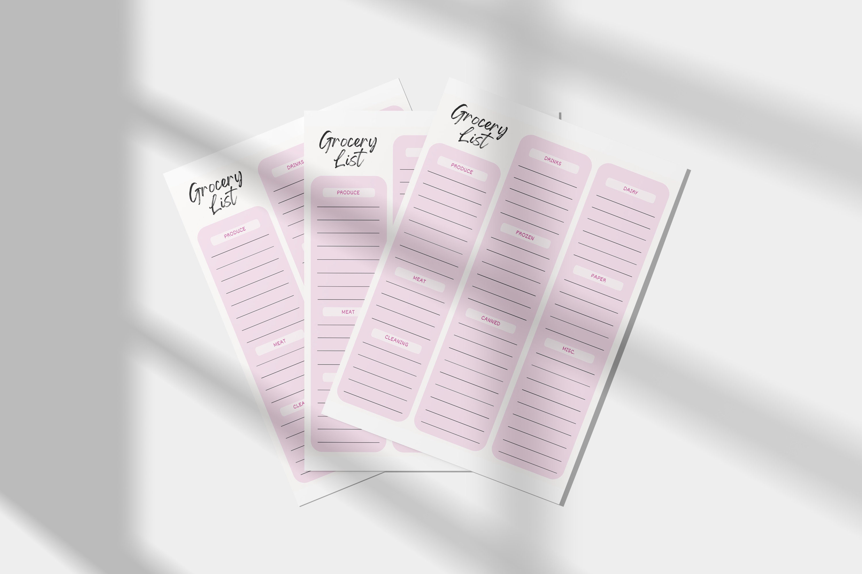 Cute Pink Grocery List Template Printable Digital Download Template ...