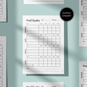 Minimalist Meal Tracker Template Printable Digital Download Template ...