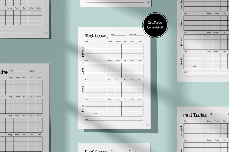 Minimalist Meal Tracker Template Printable Digital Download Template ...