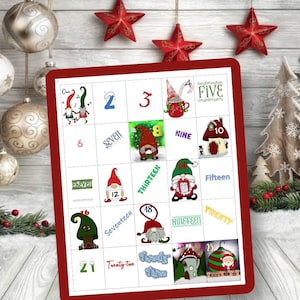 Gnome Advent Calendar for Kids. Printable Advent Calendar to Countdown ...