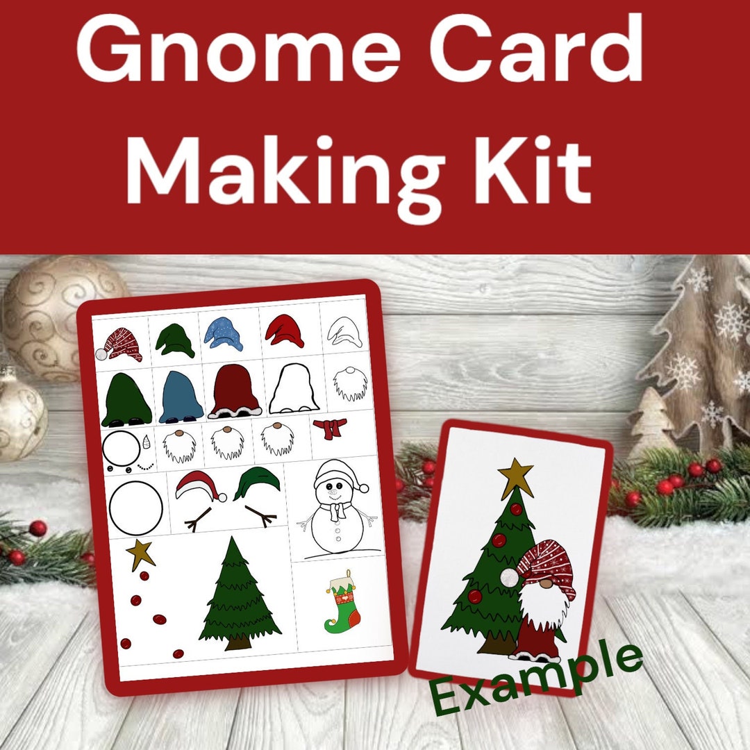 Gnome Cut Outs for Printable Card Making Kit. Great Christmas Activity ...