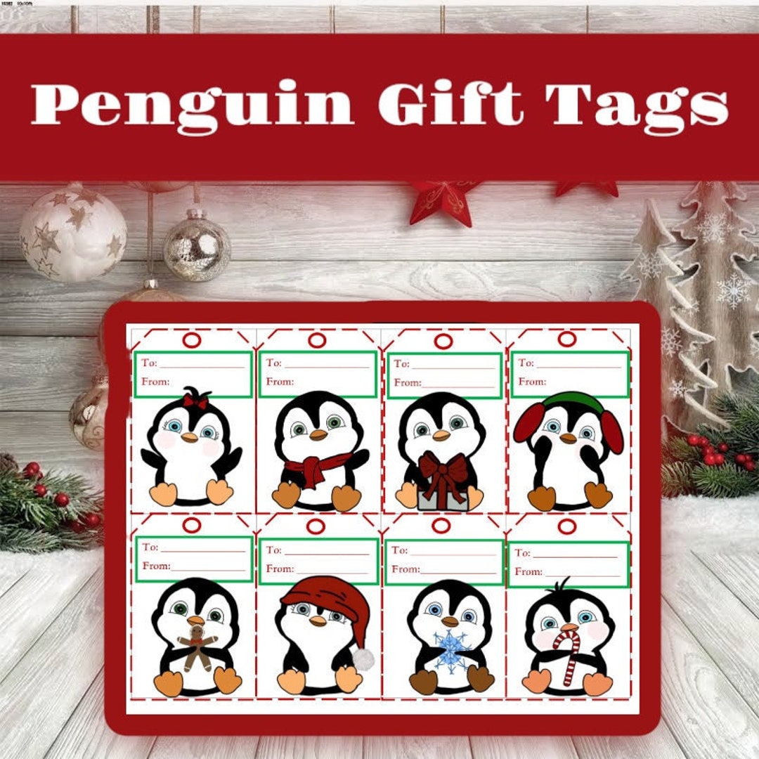 Penguin Printable Christmas Gift Tags - Etsy