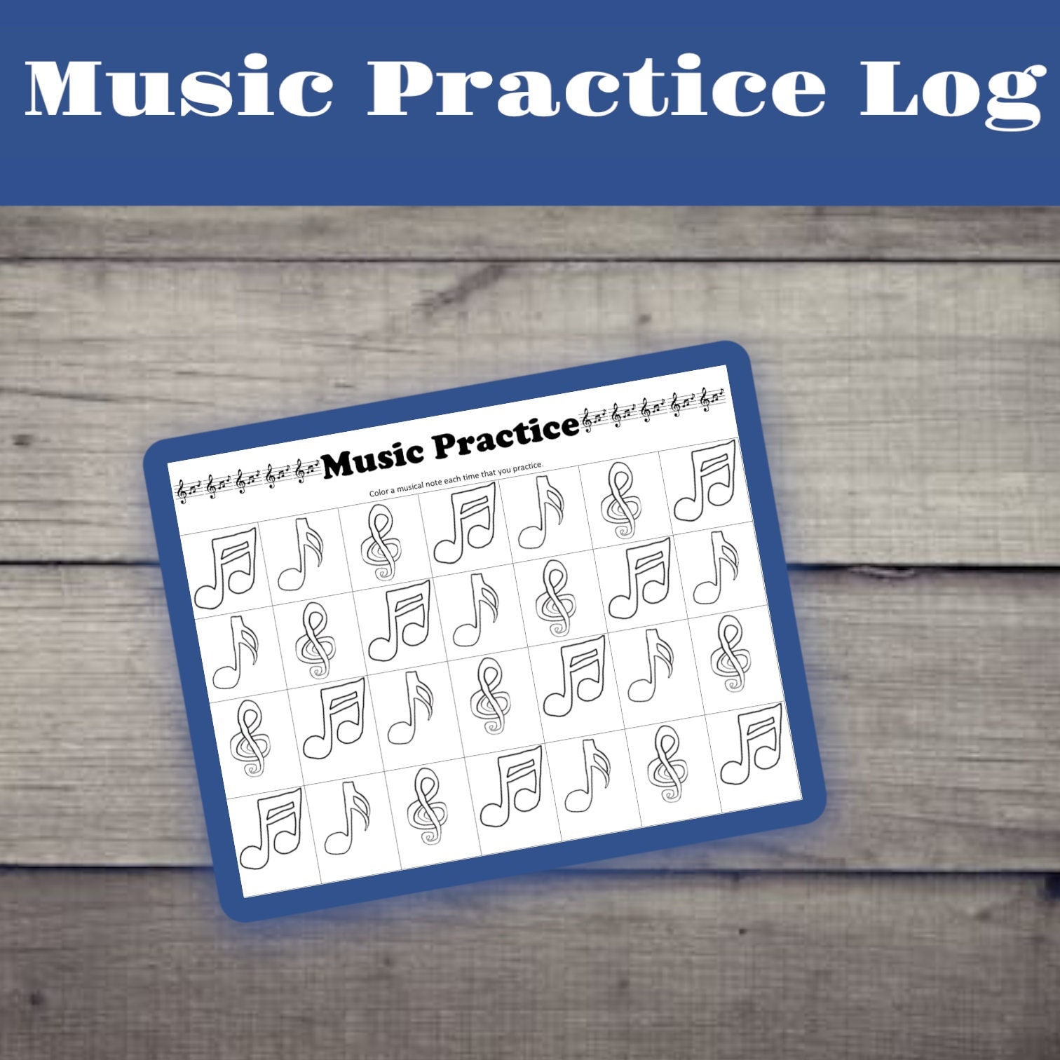 Printable Music Practice Log for Students - Etsy