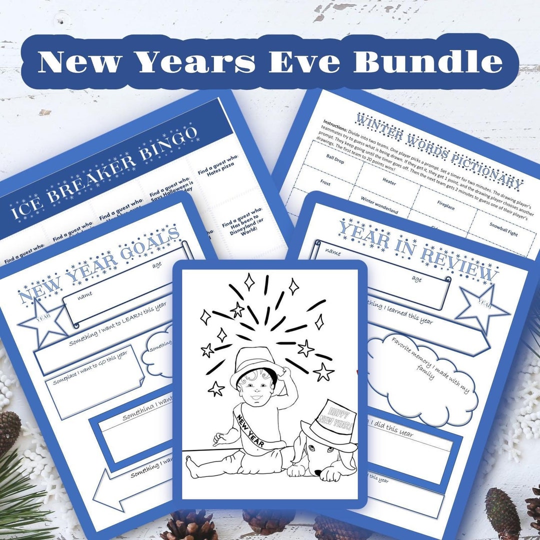 New Years Eve Kids Activity Bundle. Countdown to NYE With Kids Goal ...