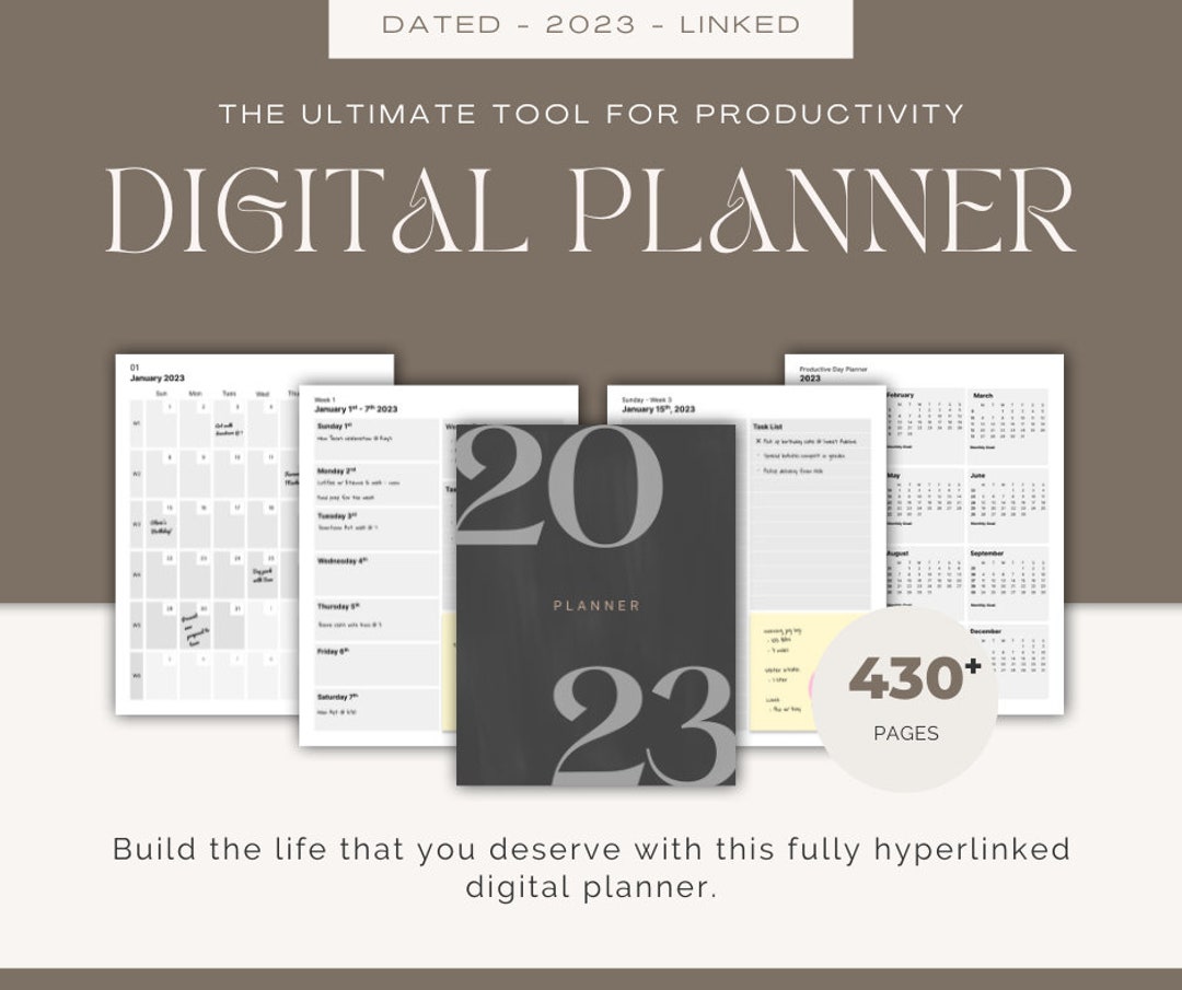 2023 Dated and Fully LINKED Daily Planner, Digital Planner for ...