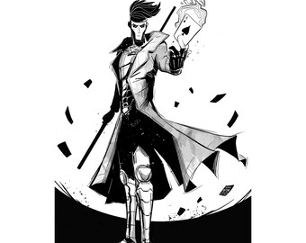 X-MEN Inspired Gambit Minimalist Poster Print 13x19 33x48 Cm - Etsy