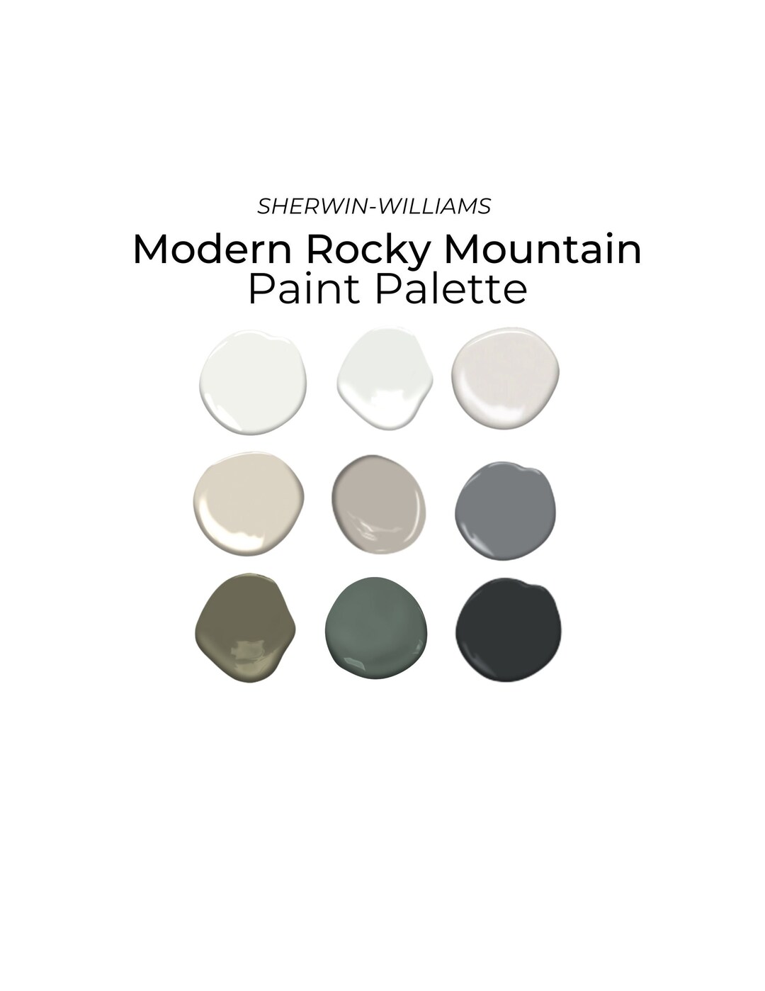 Sherwin Williams Modern Rocky Mountain Color Palette, Whole House Paint ...