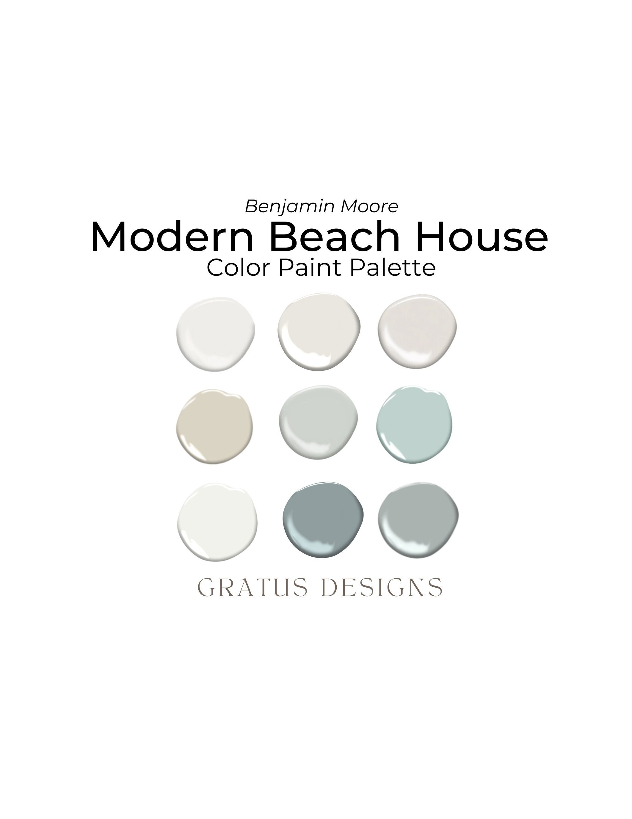 Benjamin Moore Modern Beach House Color Paint Palette, Whole House ...