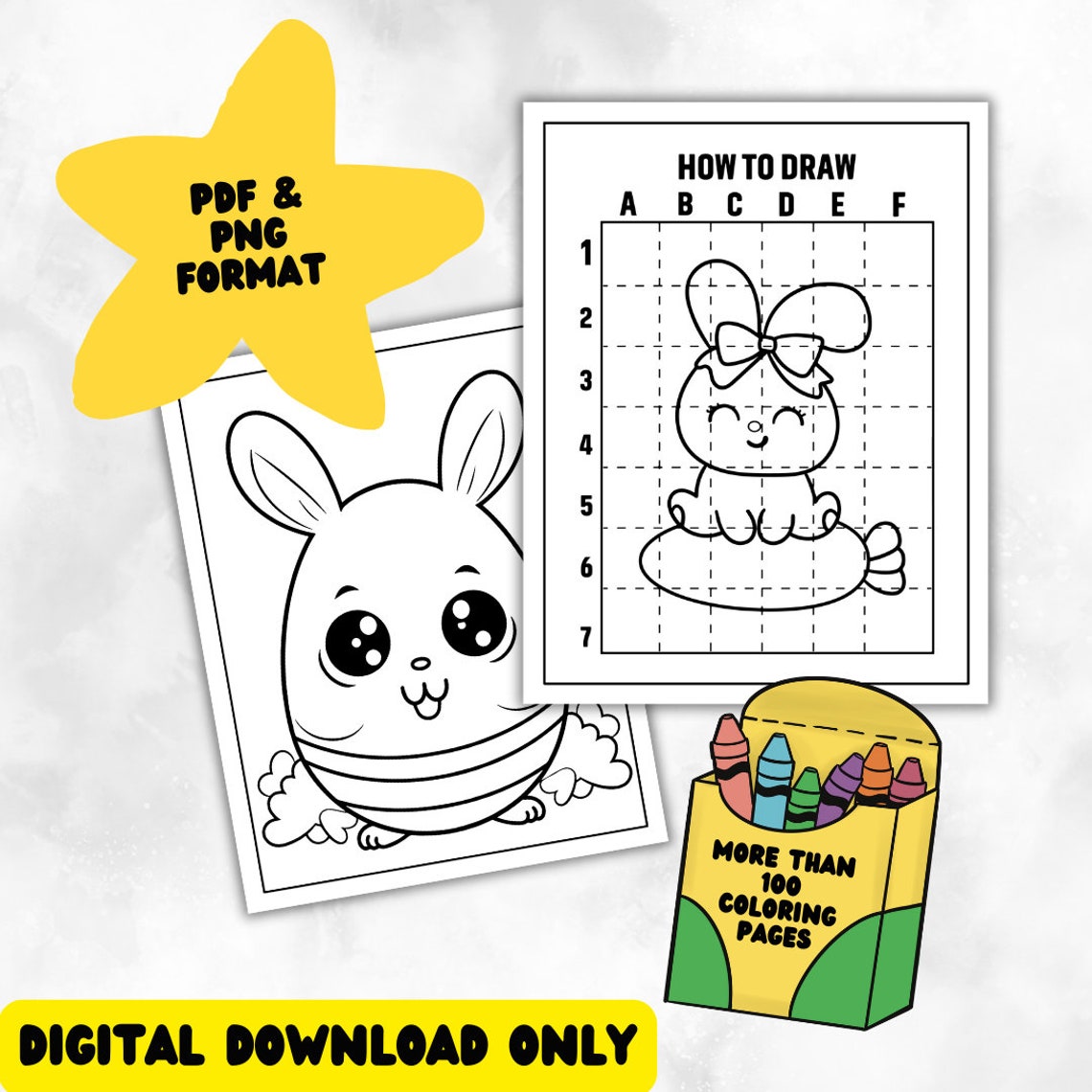 Easter Coloring Pages for Kids Printable, Fun Easter Bunny Coloring ...