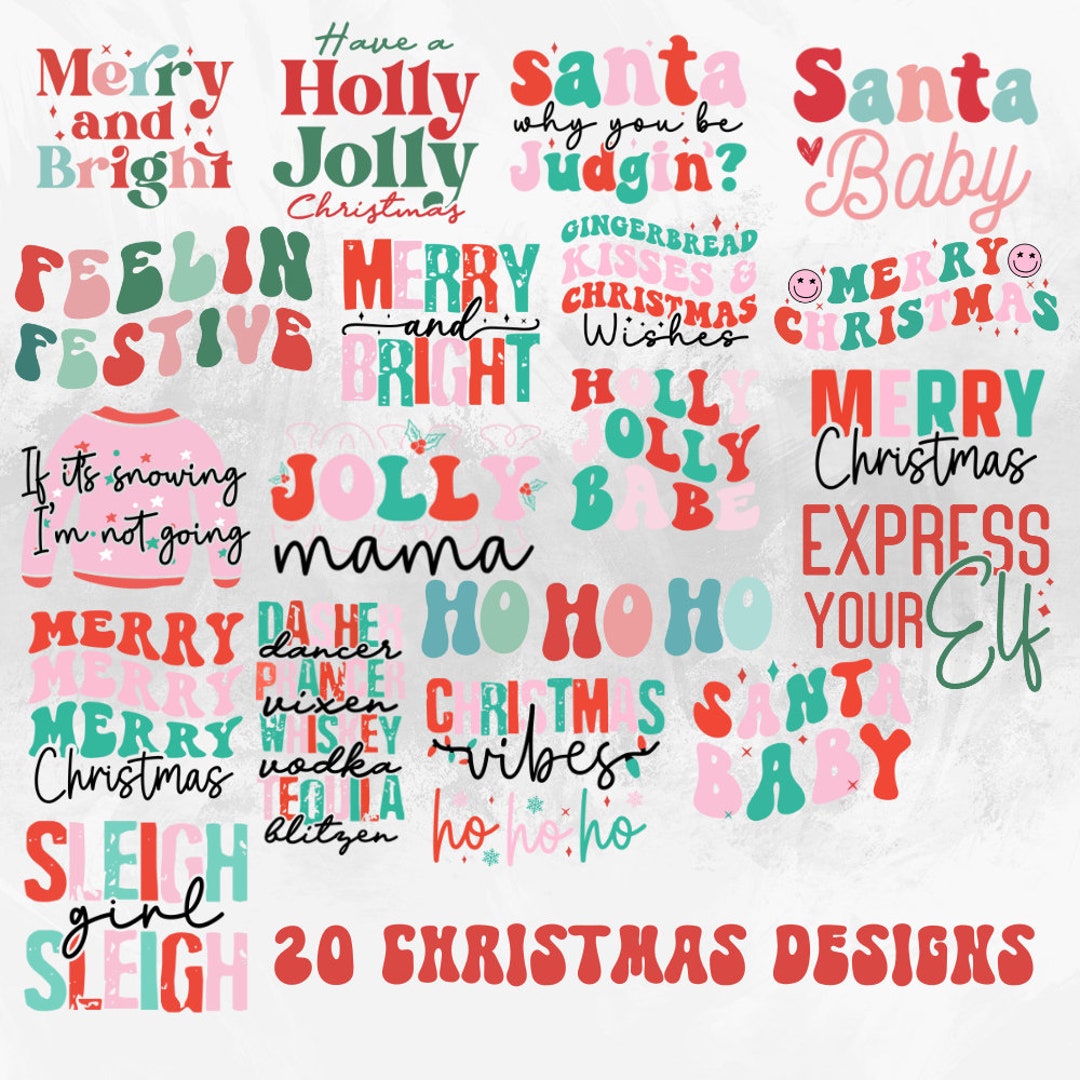 Retro Christmas SVG | Holly Jolly SVG | Cute Christmas SVG | Whimsical ...
