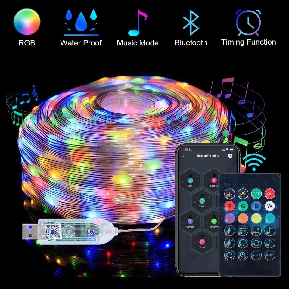 5/10 Led Strip Light Bluetooth Controlled Christmas Tree Decor Xmas - Etsy