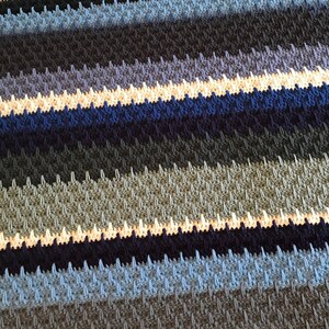 New Crochet Afghan in Shades of Blue, Handmade Blanket, Artisan Made in ...
