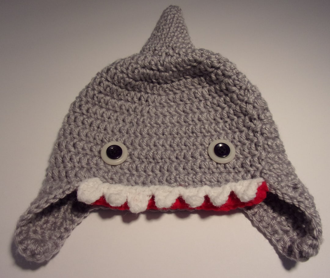 Crochet Shark Hat, Baby Shark Hat, Two Sizes Available, 6-9 Months and ...