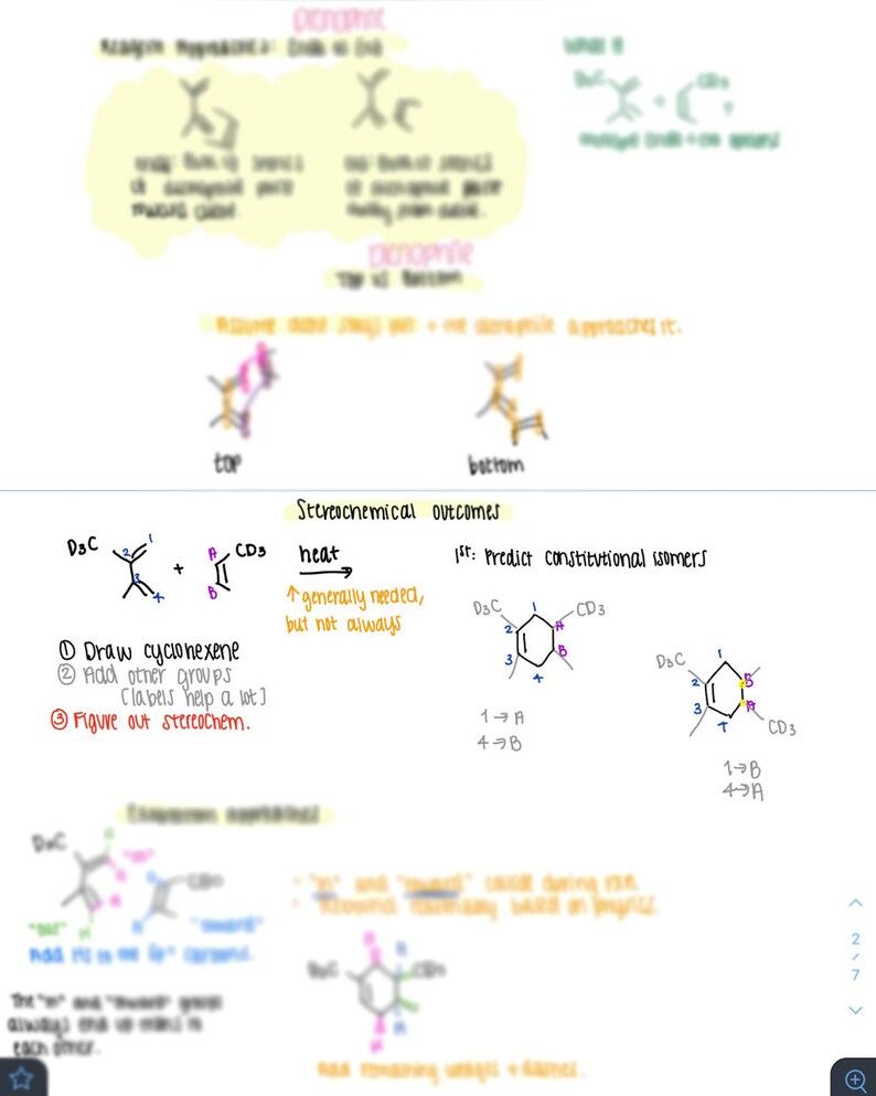 Organic Chemistry Notes: Diels Alder - Etsy
