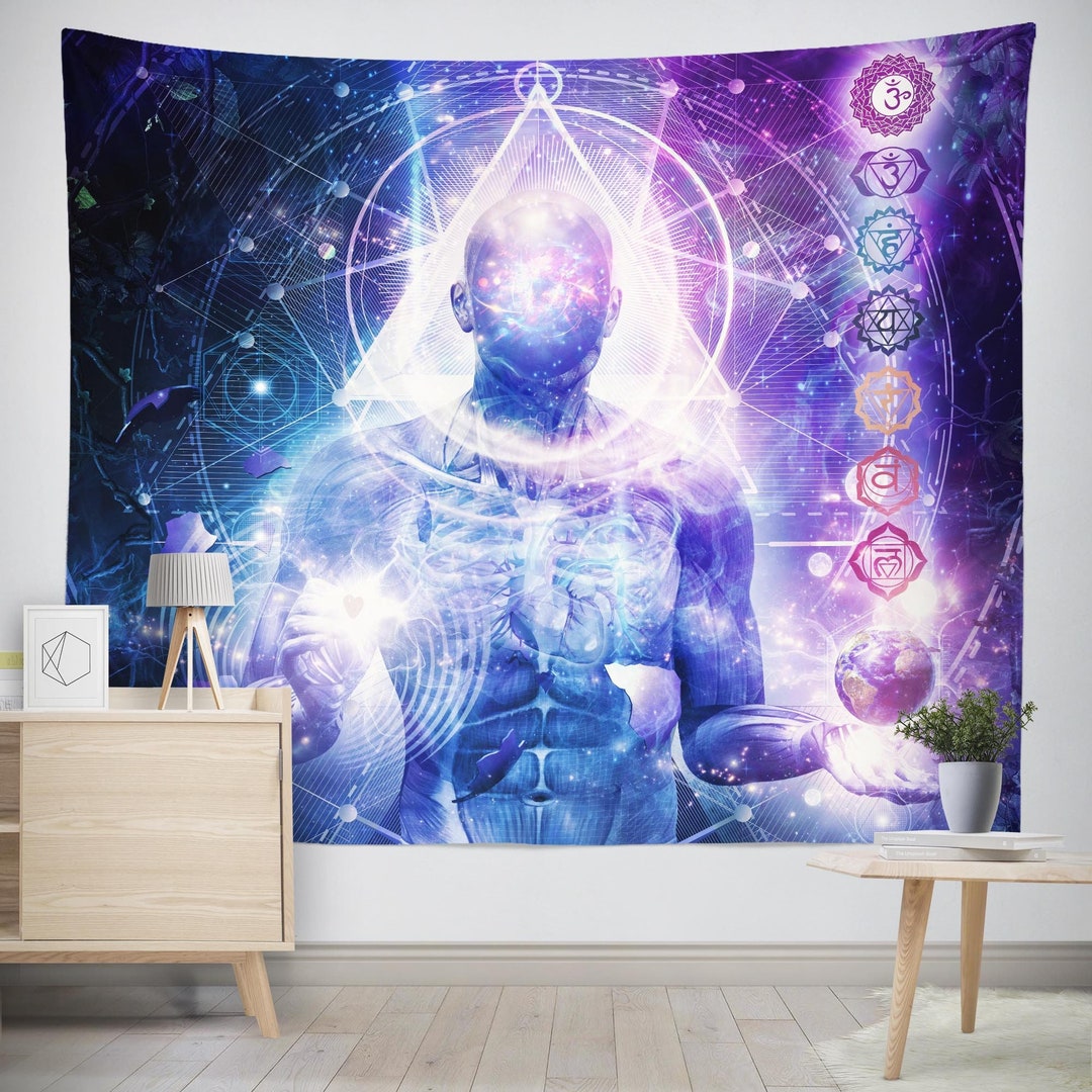 Mind of Light Trippy Visionary Psy Art Wall Tapestry Cosmic - Etsy