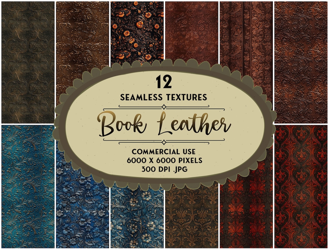 Leather Book Cover Printable Instant Digital Download Texture, Seamless ...