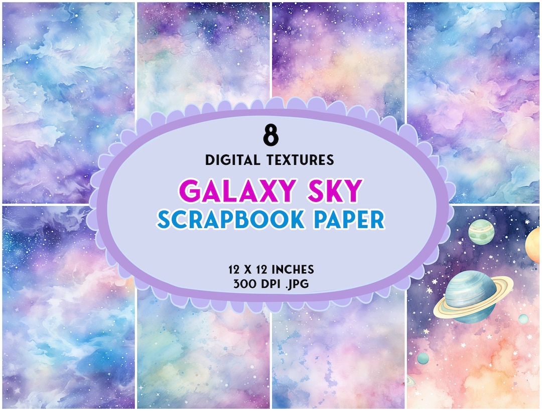 Watercolor Galaxy Stars Space Digital Paper Background Instant Download ...