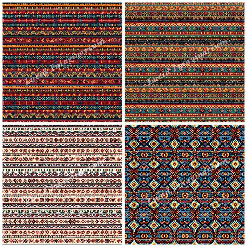 Peruvian Seamless Patterns, South American Printable Digital Textures ...