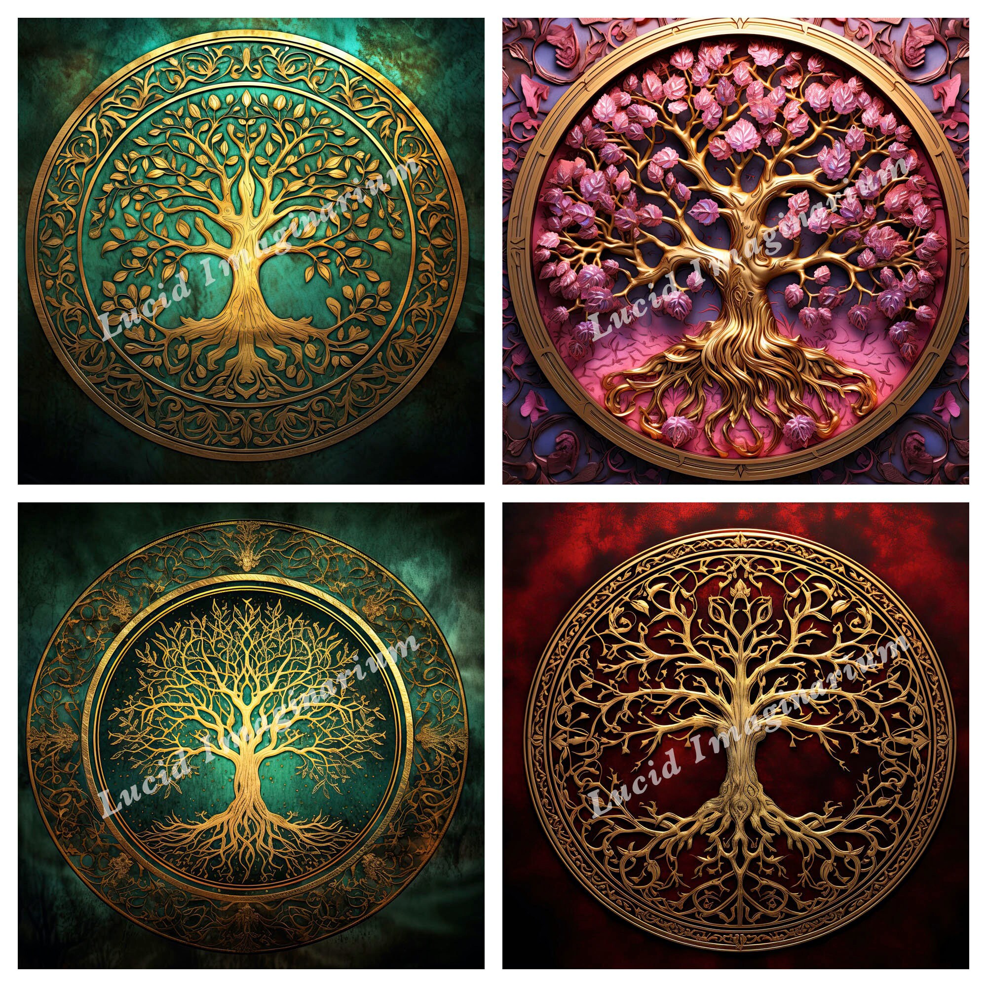 Tree of Life Digital Download Printable Scrapbook Paper Pack, Ornate ...