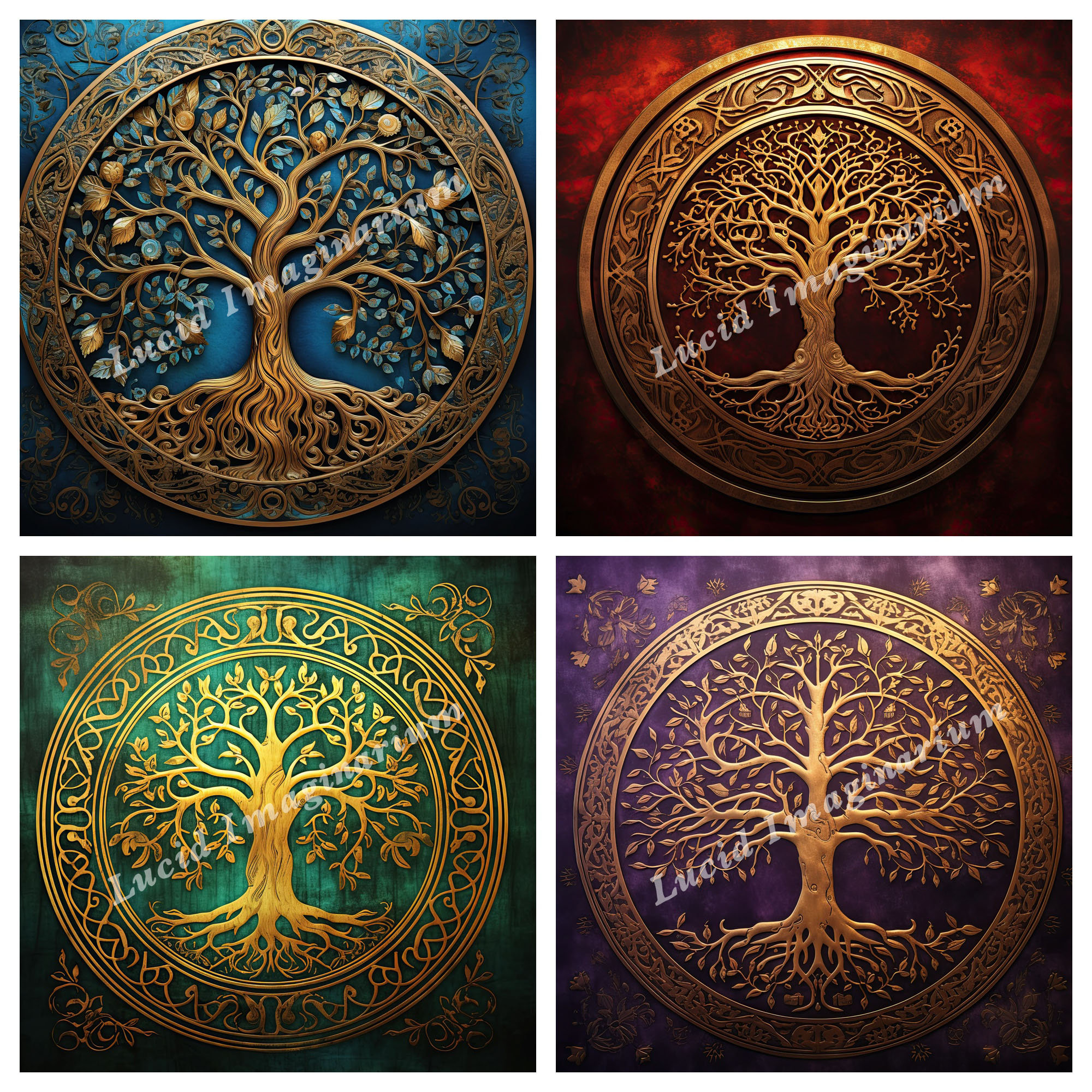 Tree of Life Digital Download Printable Scrapbook Paper Pack, Ornate ...