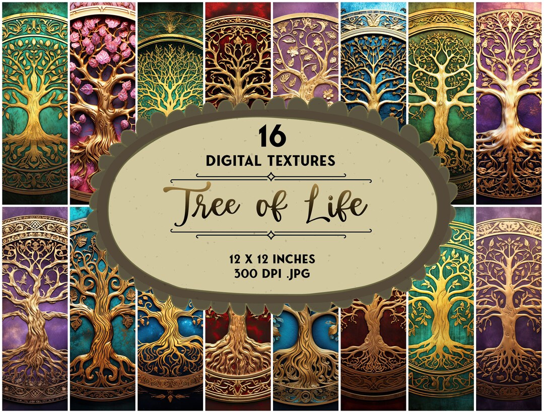 Tree of Life Digital Download Printable Scrapbook Paper Pack, Ornate ...