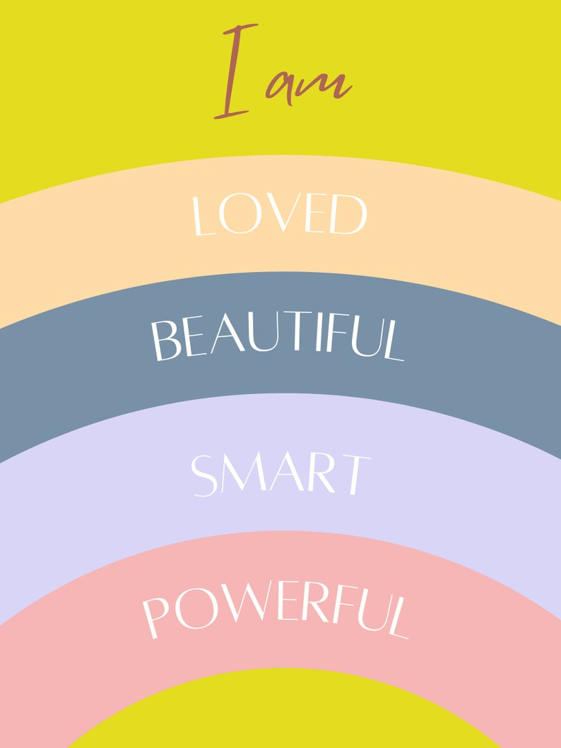 Positive Affirmation Printable Wall Art Self-love I Am Loved Printable ...