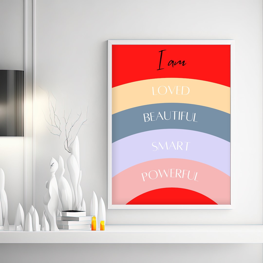 Positive Affirmation Printable Wall Art Self-love I Am Enough Printable ...