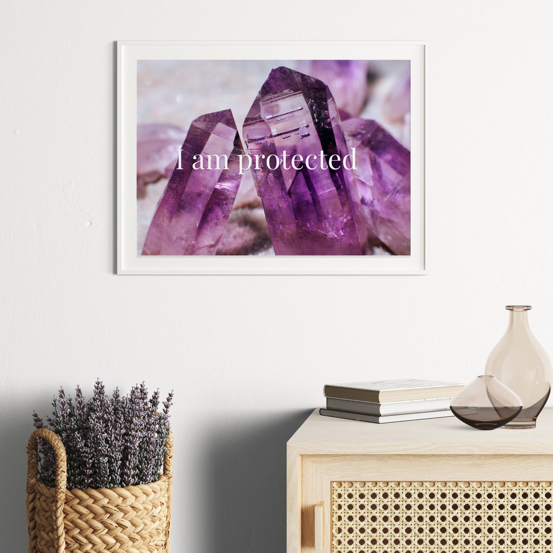Amethyst Crystal Print | Printable Poster Lists Healing Properties ...