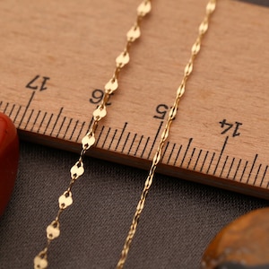 14K Real Gold Sparkle Chain Necklace,glitter Chain Necklace, - Etsy