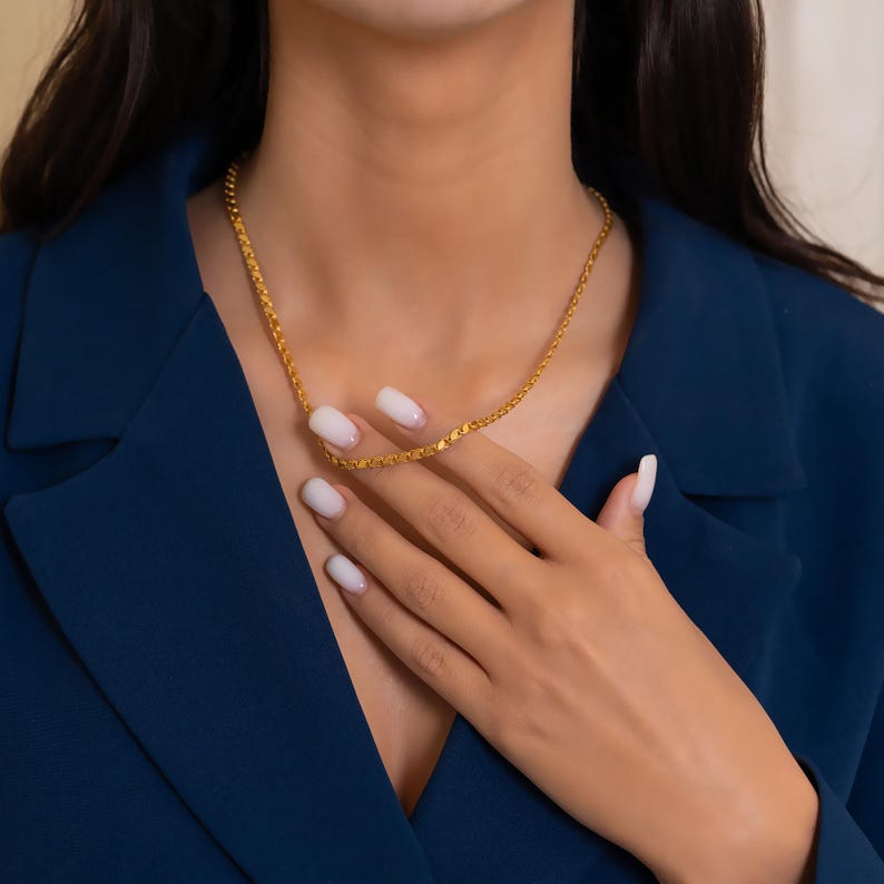 Arab Inspired Solid Gold 14K Chain Aleppo Chain - Halabi حلبي Dainty ...