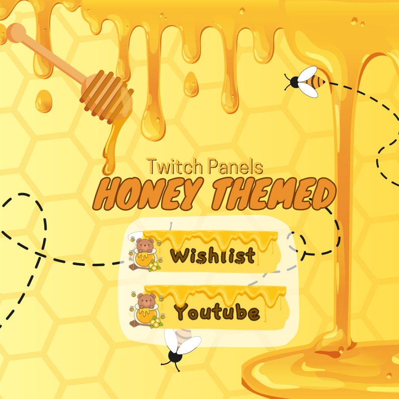Honey Themed Twitch Panels L Honey Panels L Honey Bee Panels L Honey ...