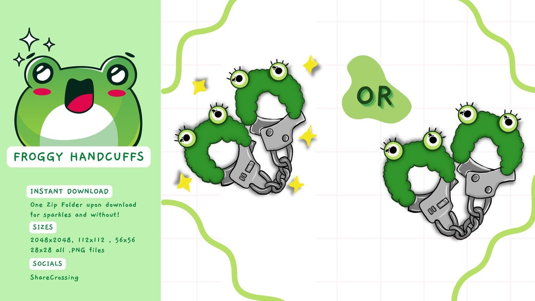 Froggy Handcuffs Twitch L Discord L Emote L Sparkly Handcuffs L Fuzzy ...