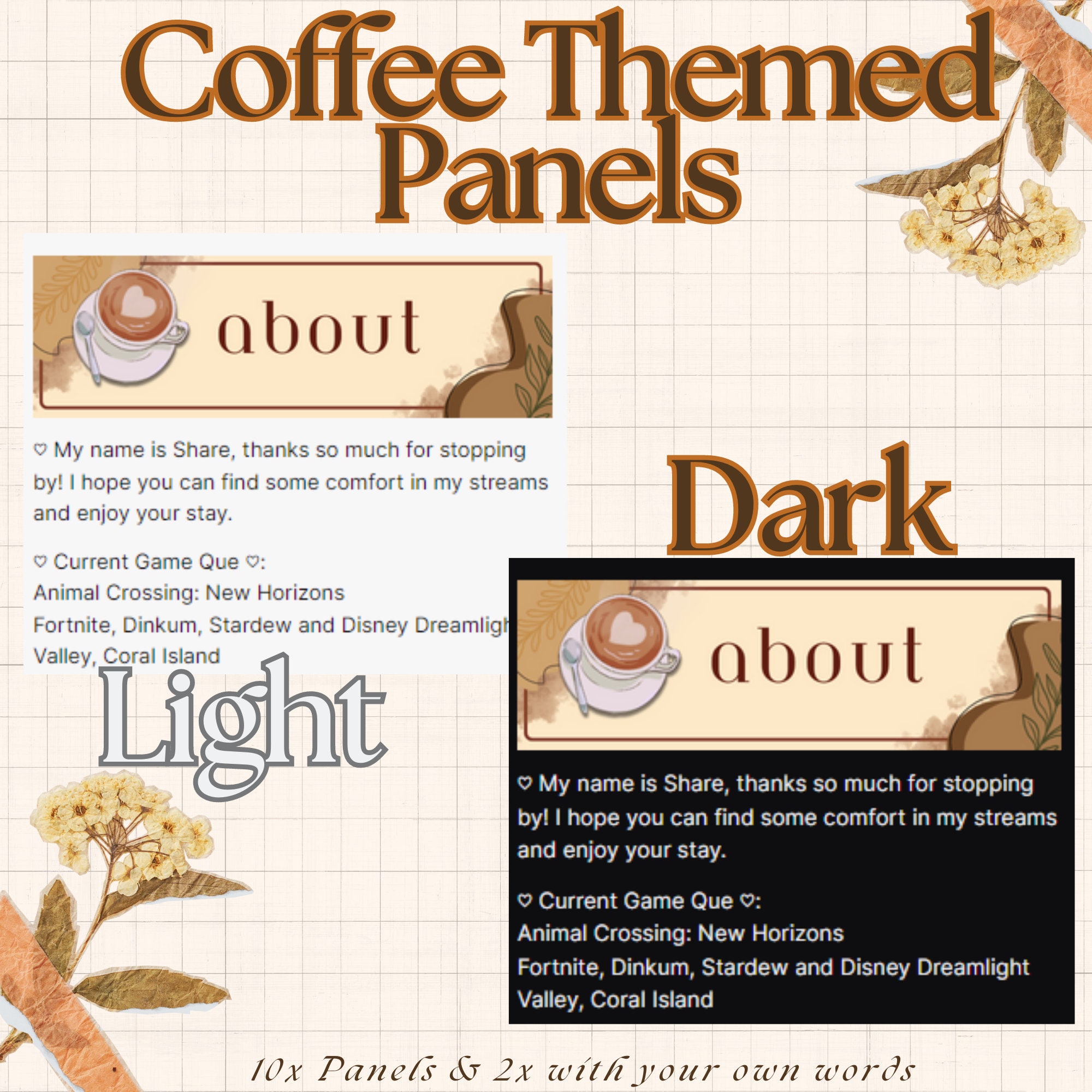 10x Coffee Themed Twitch Panels L Coffee L Coffee Treats L Pastry Theme ...