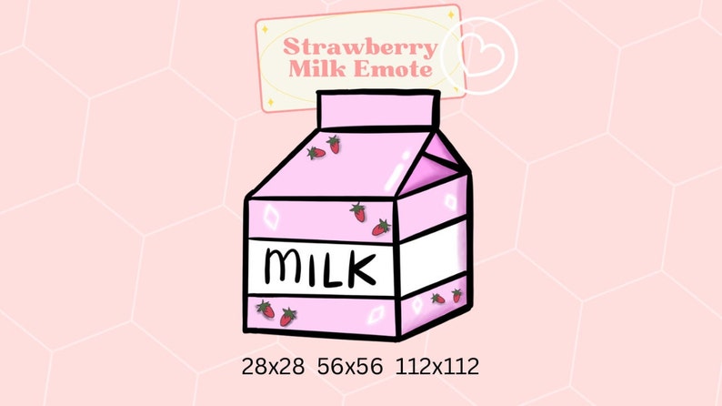 Strawberry Milk Twitch/discord Emote - Etsy