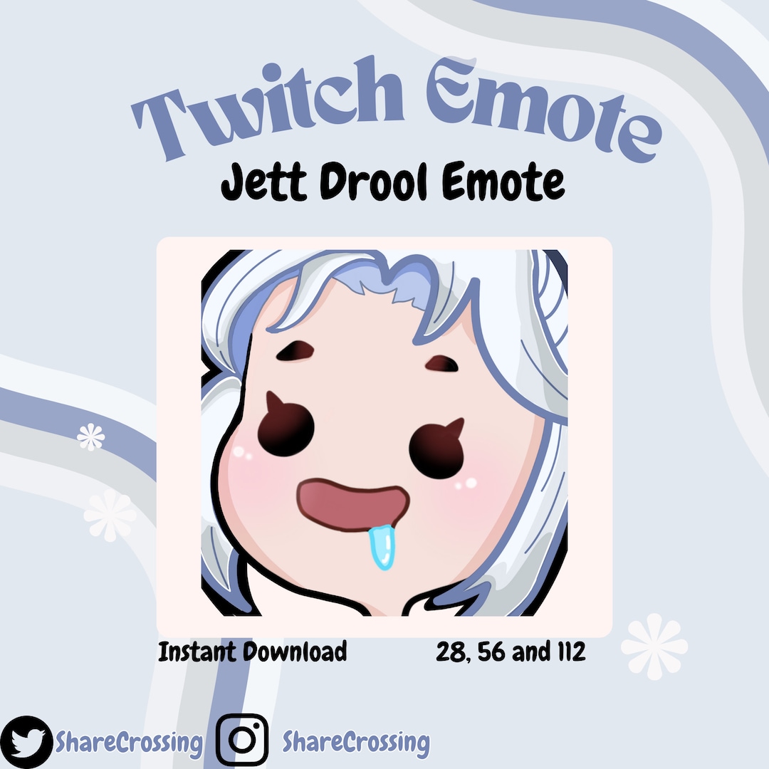 Jett Drool Emote L Valorant Emotes L Twitch and Discord Emotes L Cute ...