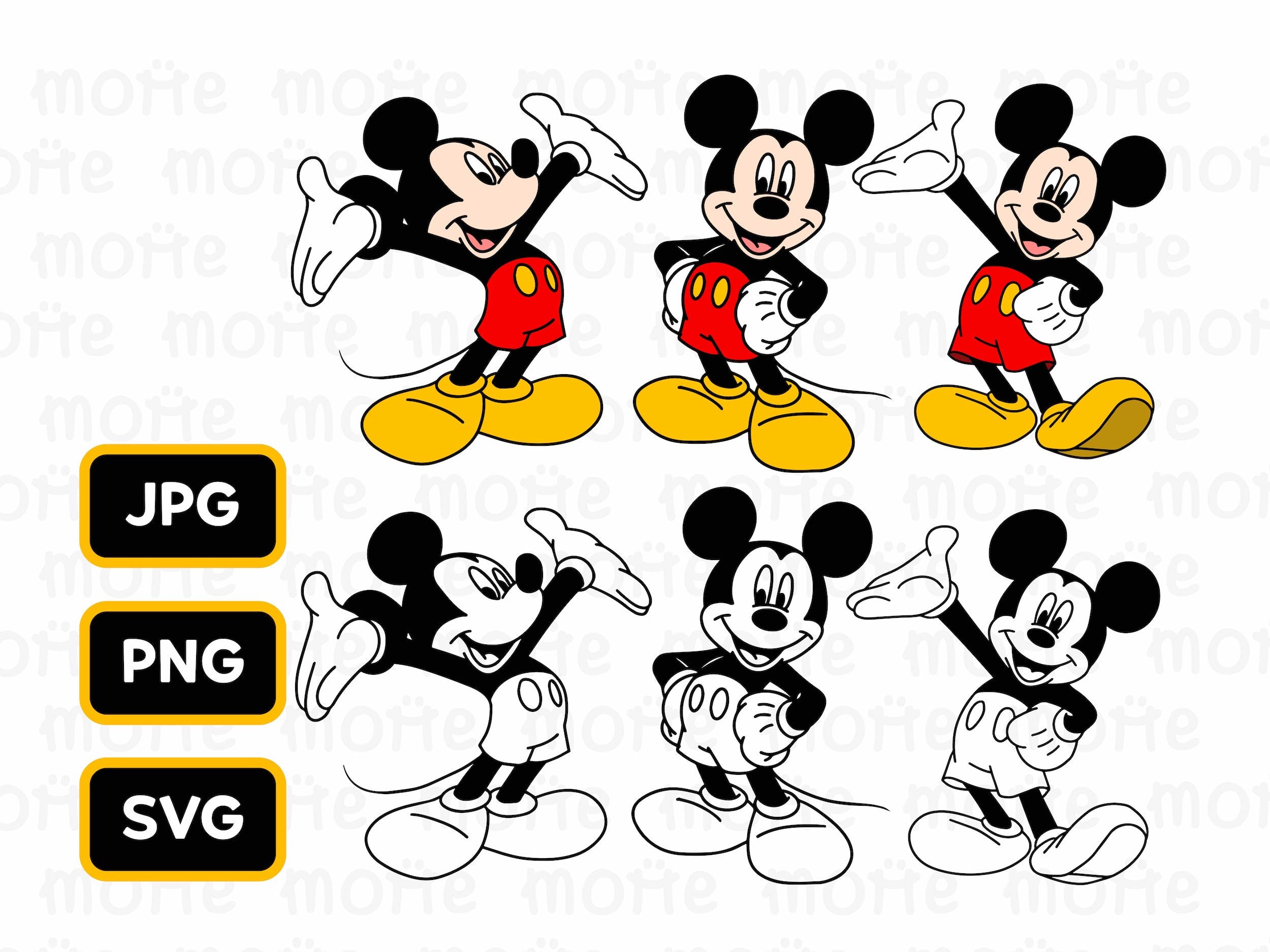 Mickey Mouse Bundle SVG / PNG / JPG, Cricut, Silhouette Cut File ...
