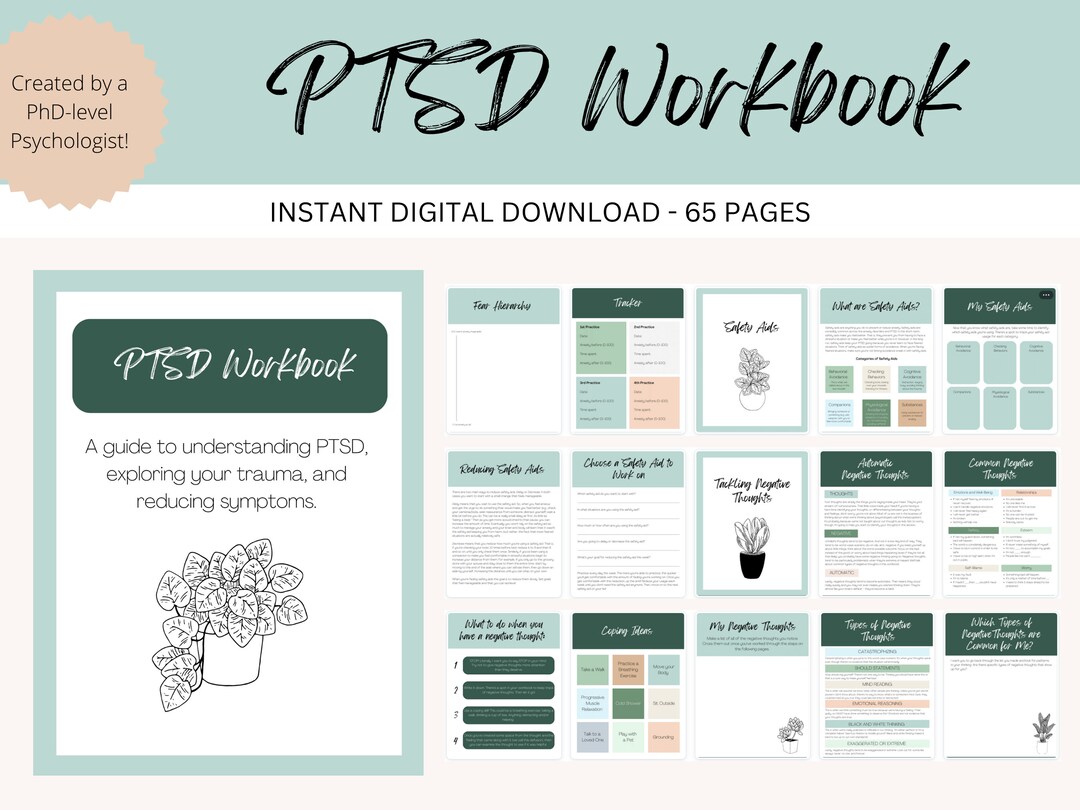 PTSD Workbook Printable Mental Health Workbook for PTSD Posttraumatic ...