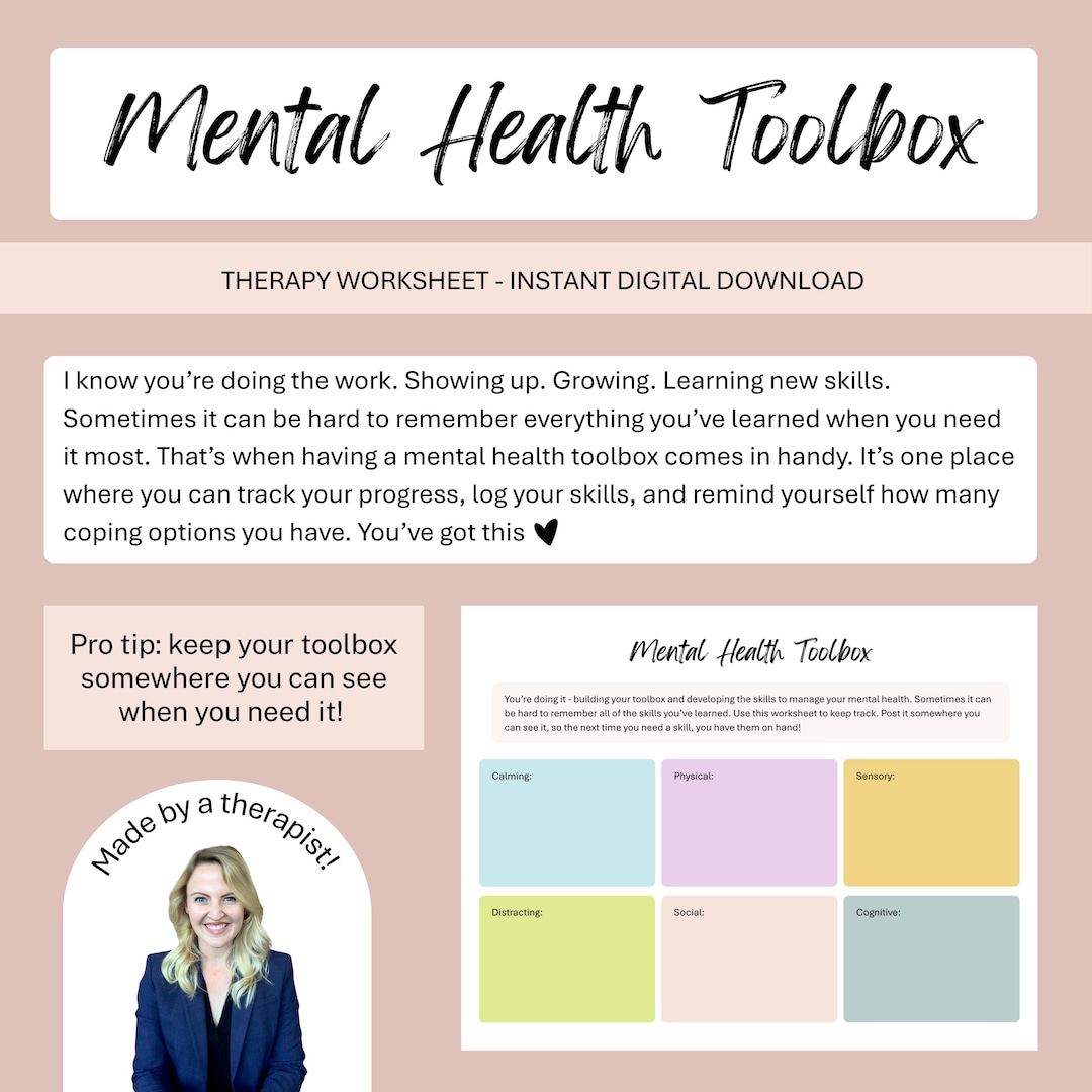 Mental Health Toolbox Worksheet - Therapy Worksheet (digital Download ...