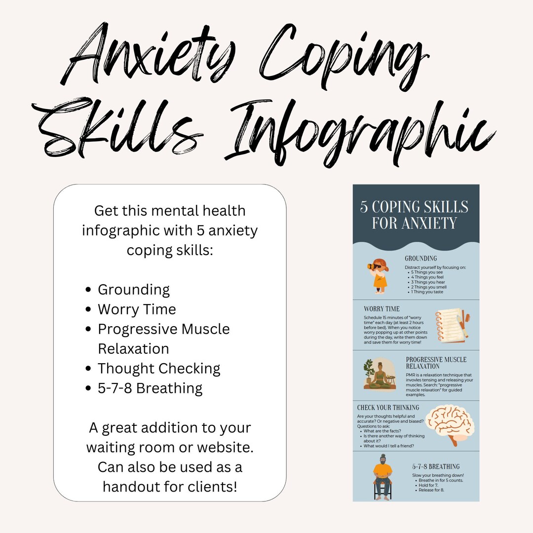 Anxiety Coping Skills Mental Health Infographics - Etsy