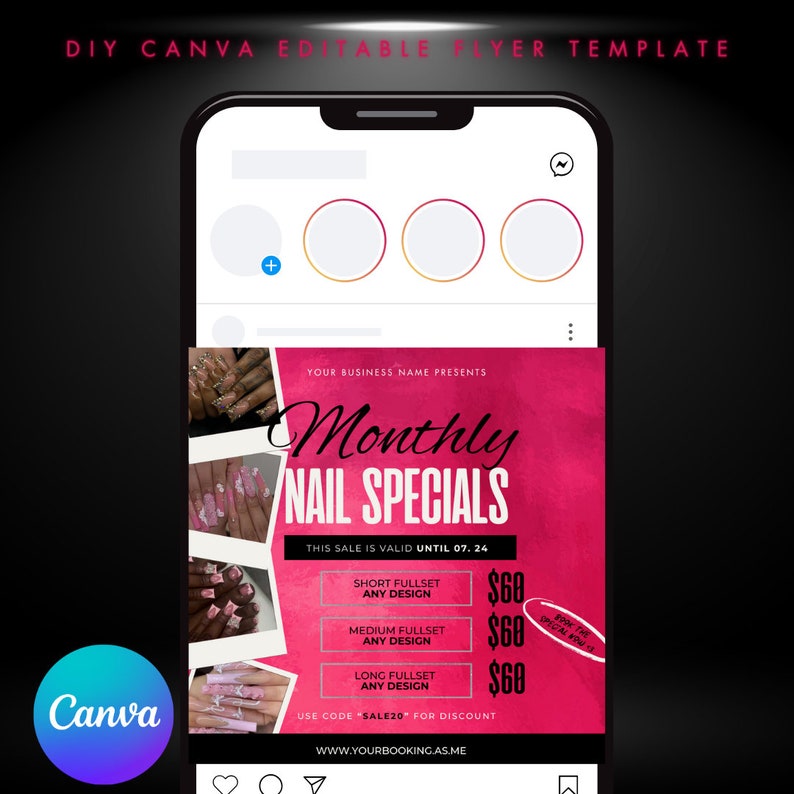 Nail Deal Flyer, Nail Special Flyer, Hair Sale Flyer, Nail Tech Flash ...