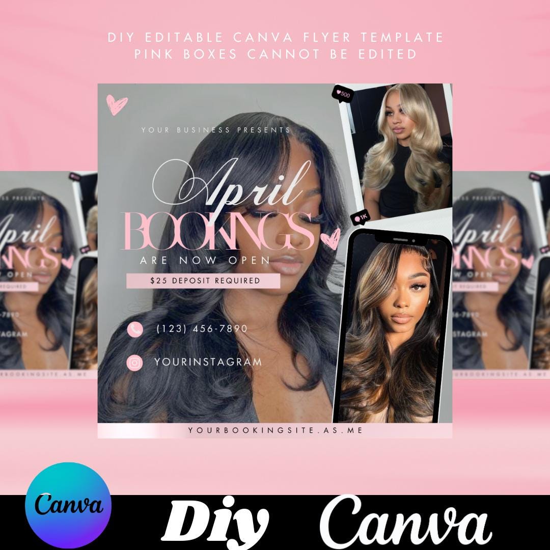 April Bookings Flyer,april Bookings Available,april Appointment Flyer ...