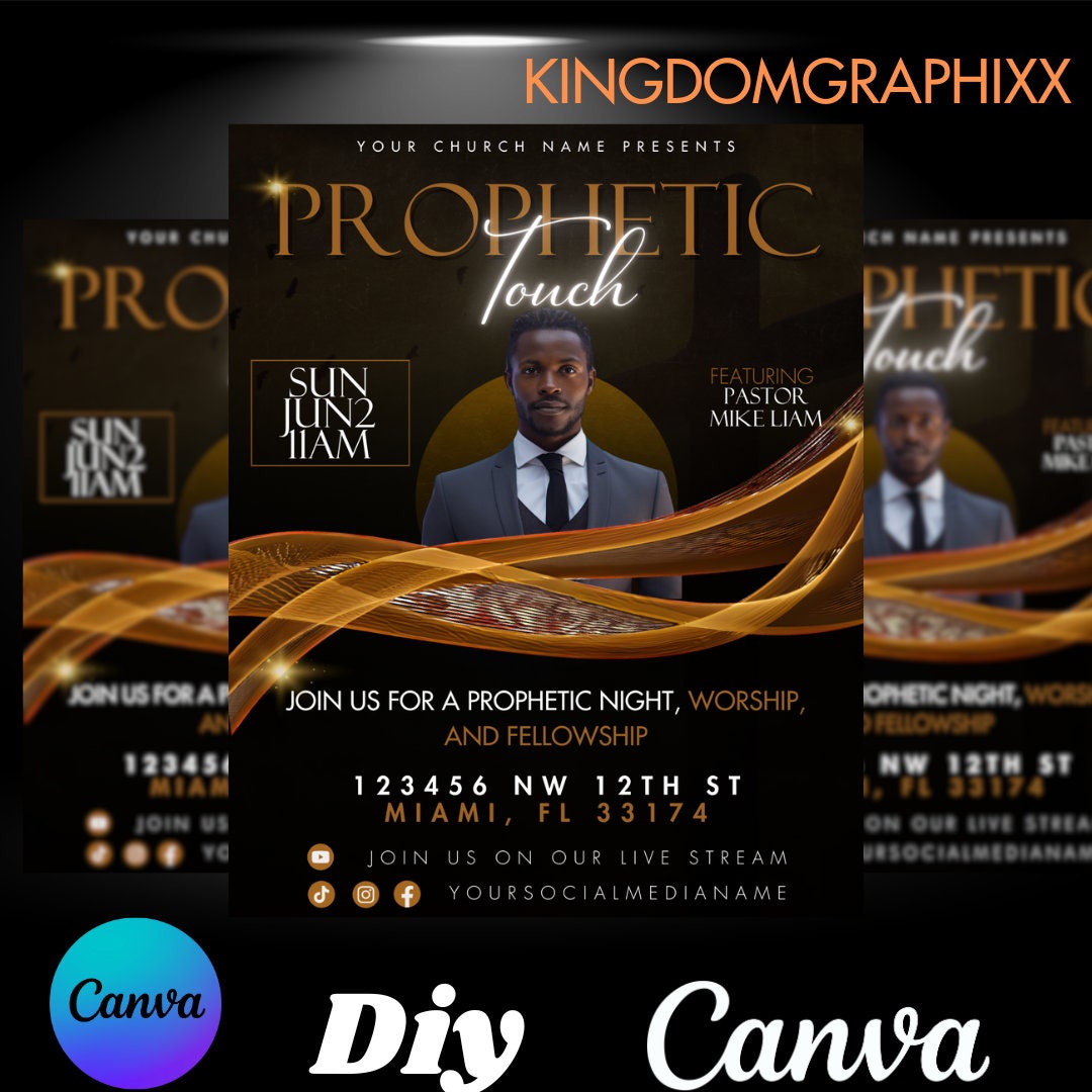 Church Flyer, DIY Flyer Template Design, Male Church Fellowship Service ...