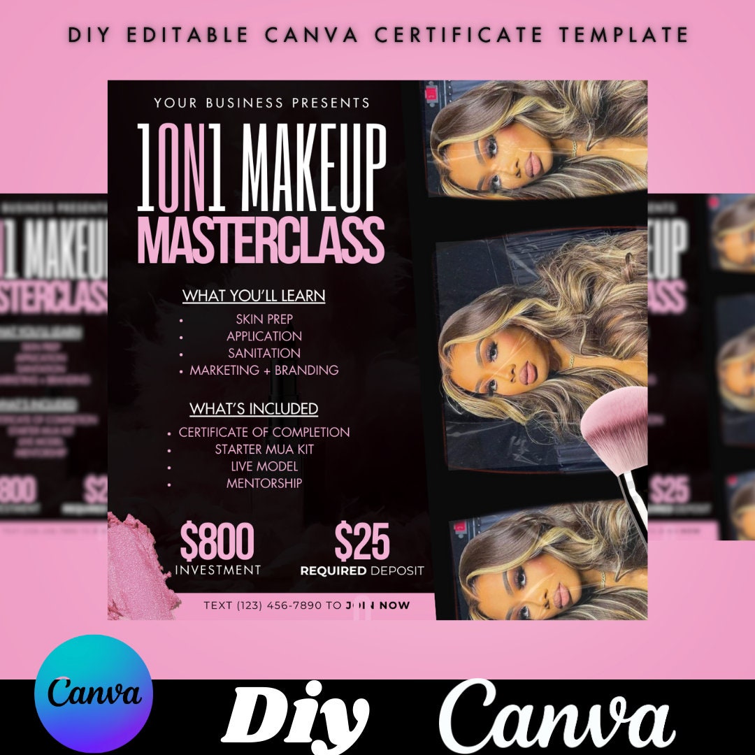 Makeup Class Flyer Template, Makeup Masterclass, Makeup Course Flyer ...
