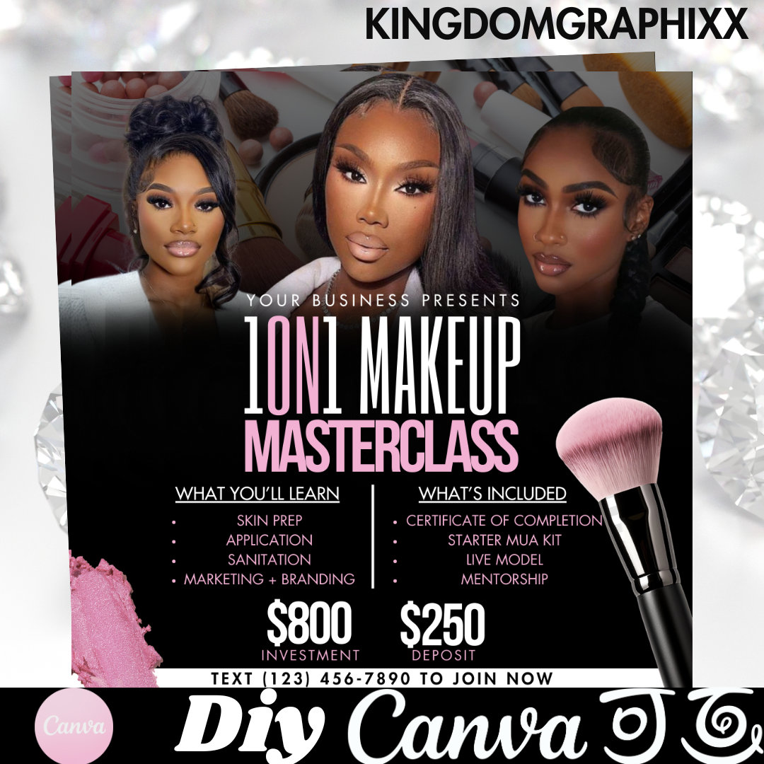 Makeup Class Flyer Template, Makeup Masterclass, Makeup Course Flyer ...