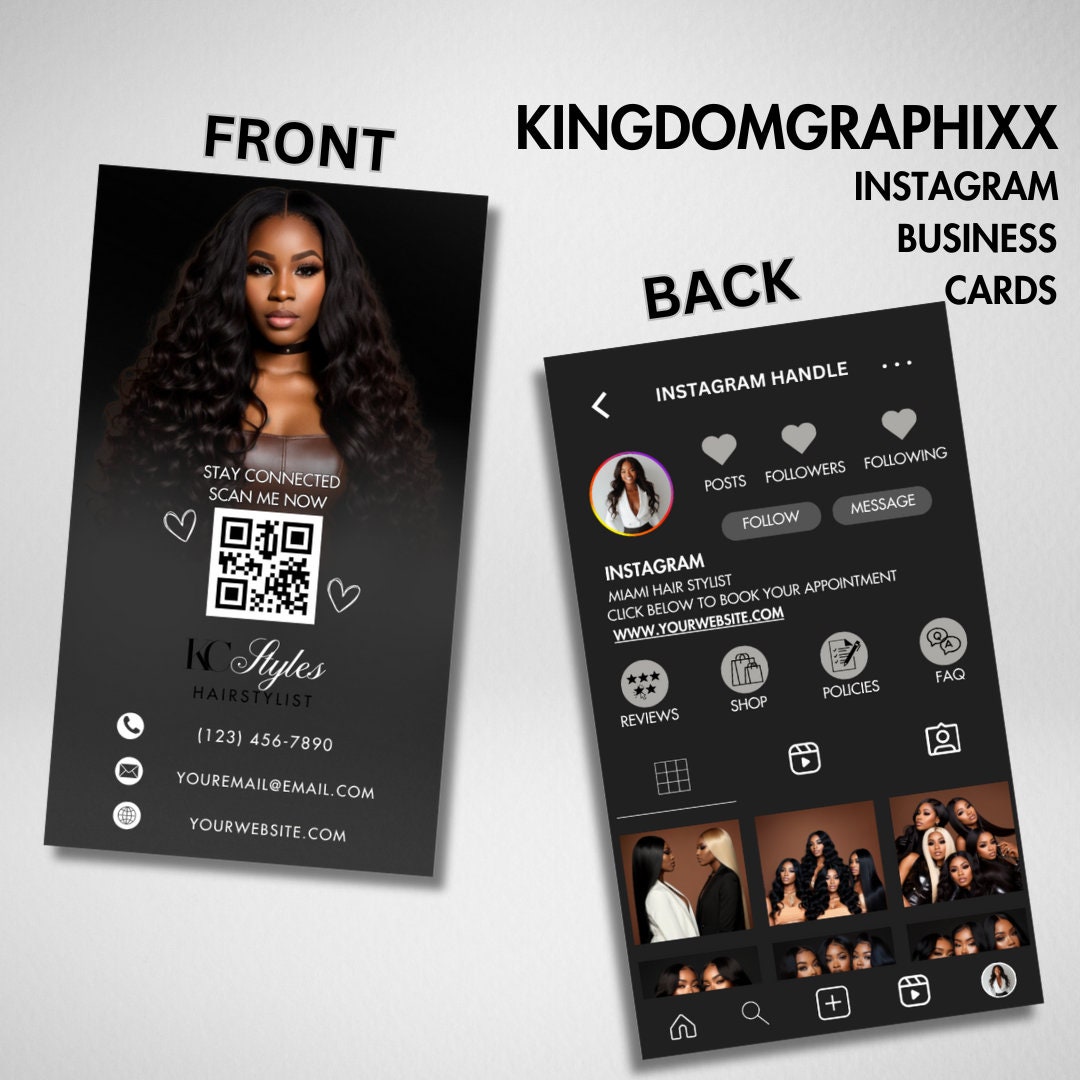 Instagram Business Cards, DIY Canva Business Card Template,lash TECH ...