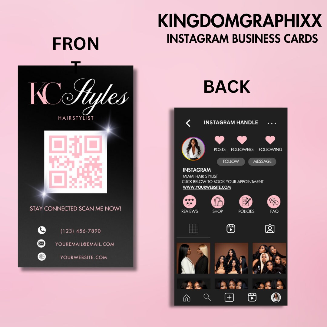 Instagram Business Cards, DIY Canva Business Card Template,lash TECH ...
