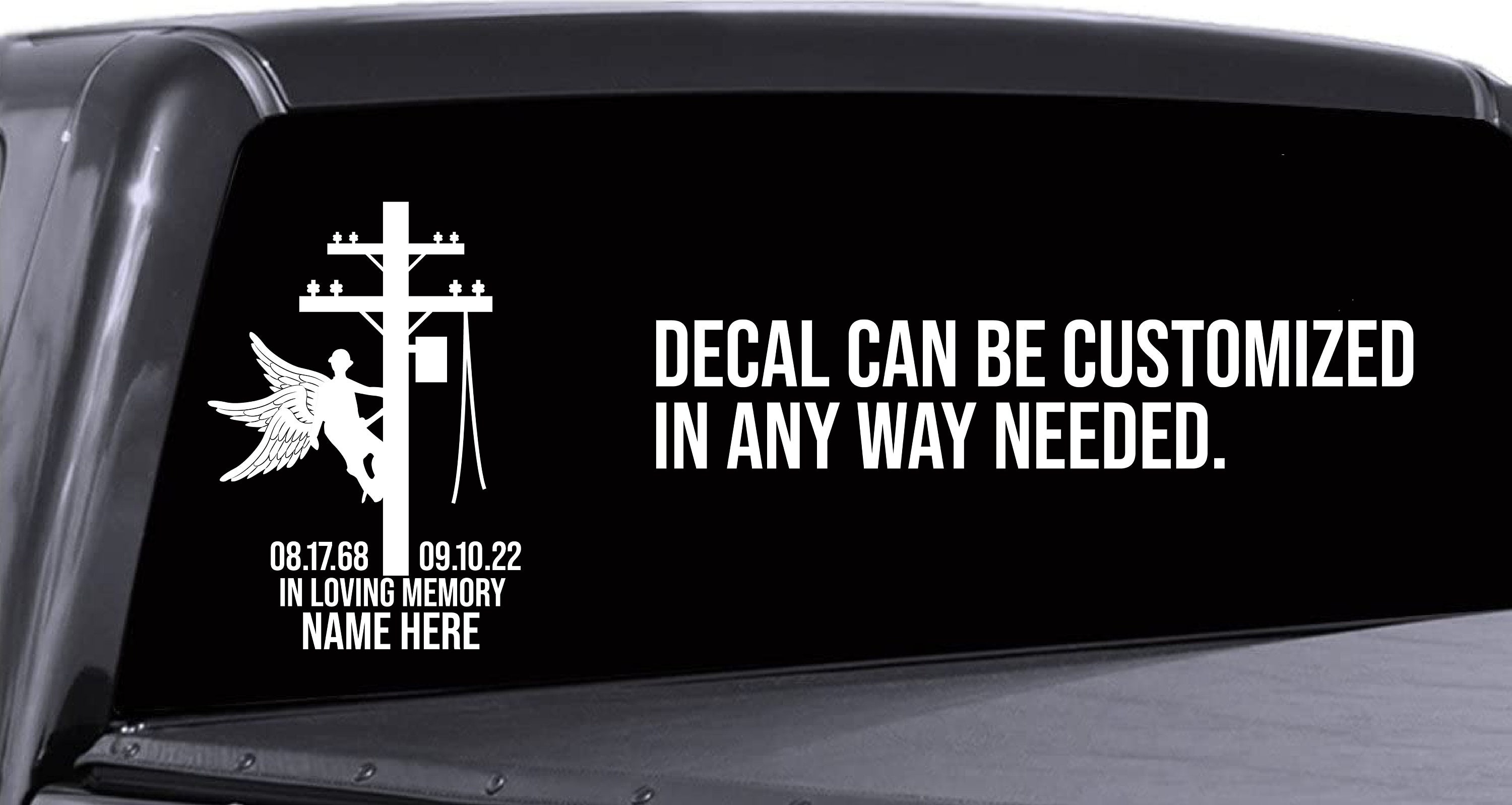 Lineman Memorial Decal, Memorial Decal, Truck Window Decal, Lineman ...