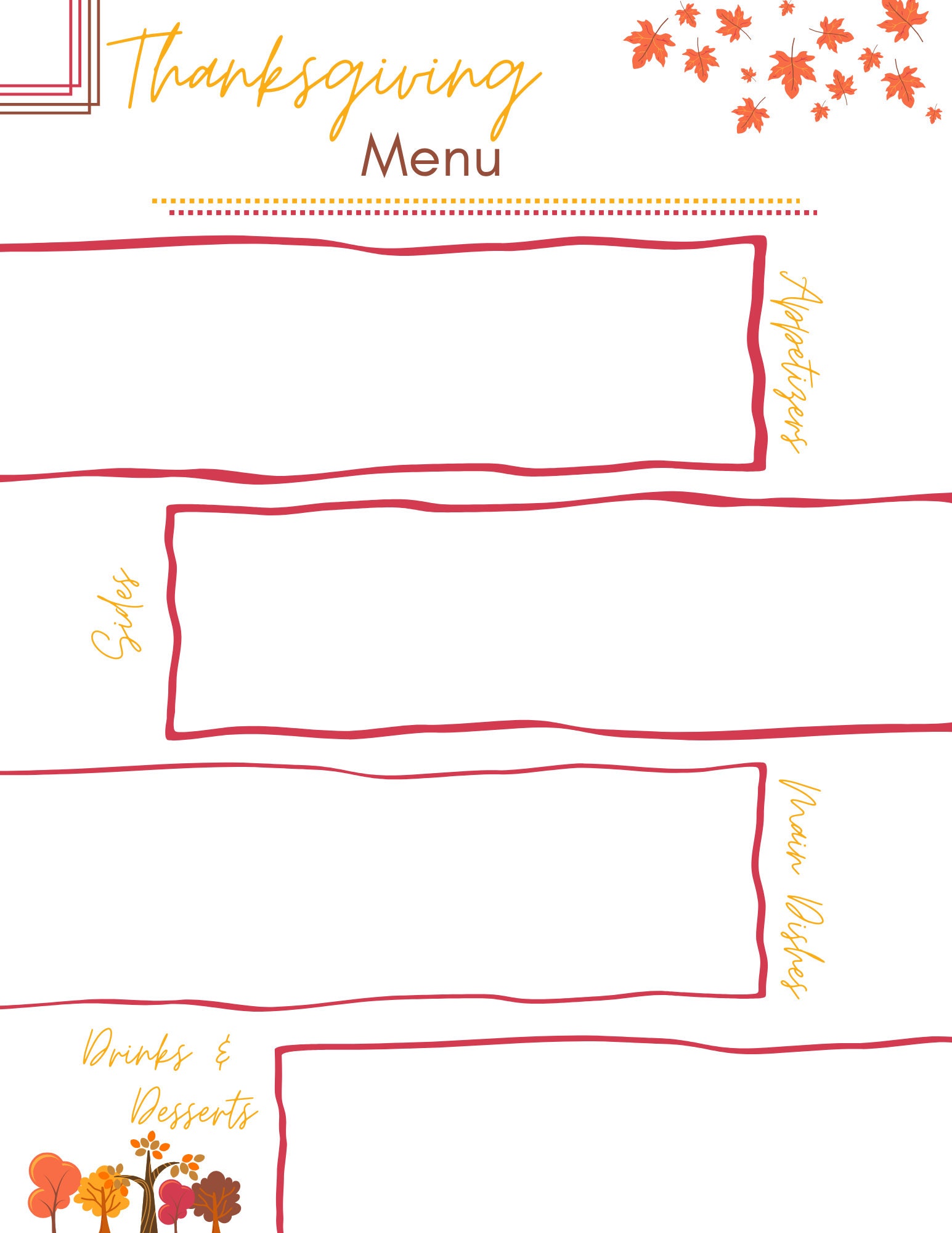 Thanksgiving Meal Grocery List Cooking Game Plan Menu, Download and ...