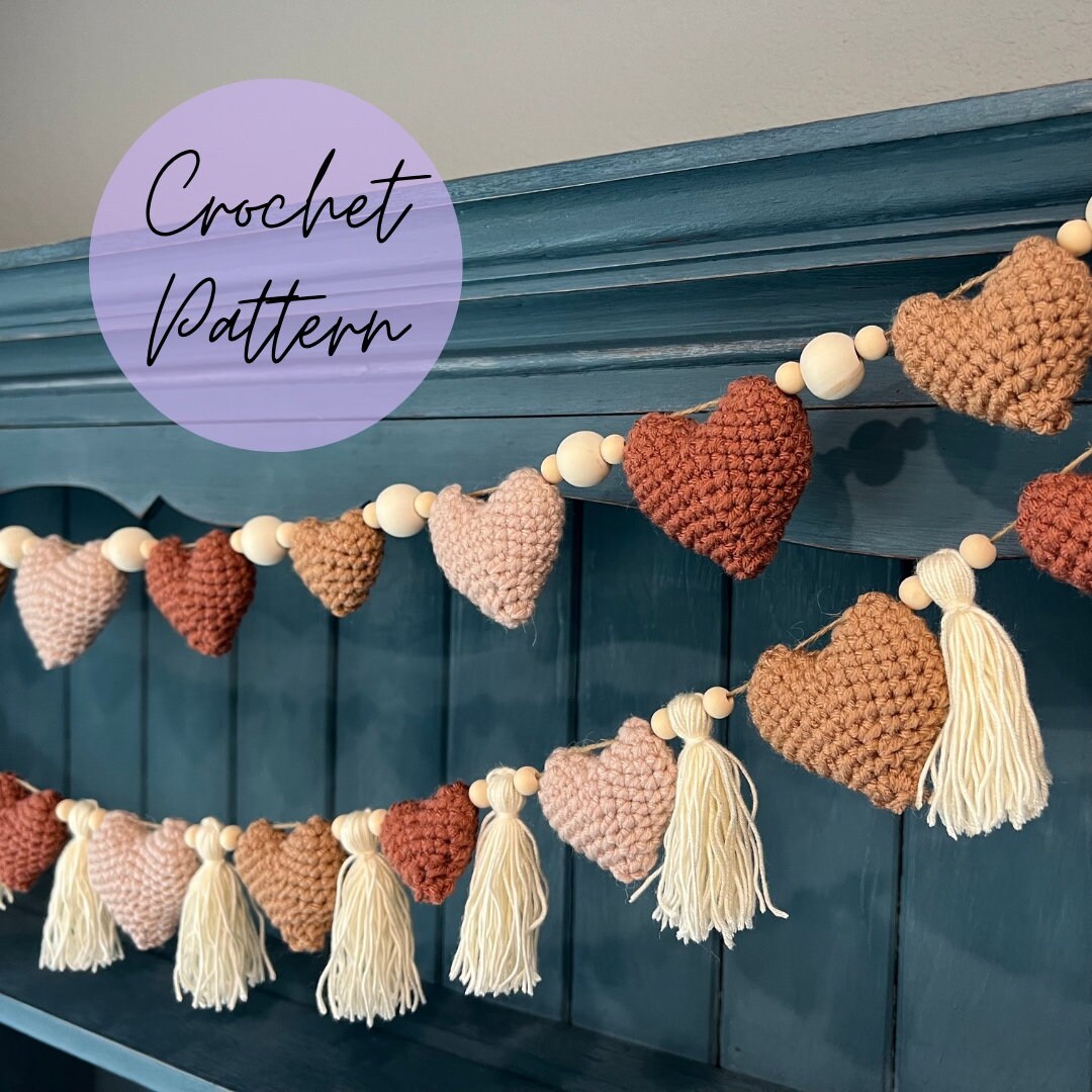 Crochet Pattern Heart Garland Digital Download Etsy